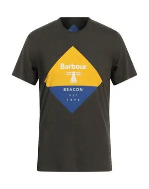 Barbour Beacon Man T-shirt Blue Size S Cotton Green