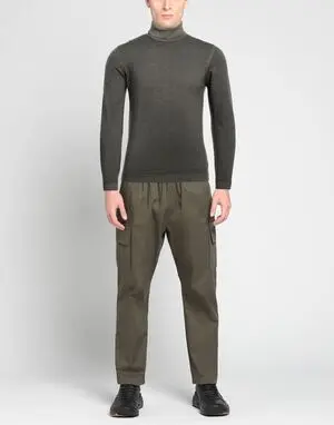 Alpha Studio Turtleneck In Merino Wool - Green