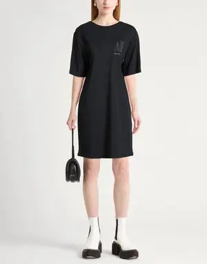 Armani Exchange Jersey T-shirt Dress With Appliqués - Navy
