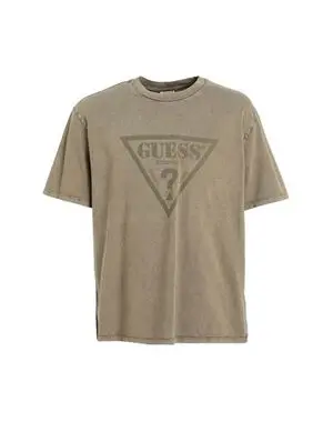 Guess Man T-shirt Dark Purple Size L Cotton Green