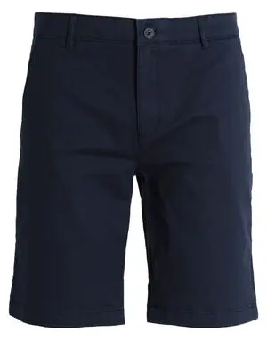 Topman Cotton Gabardine Chino Shorts - Navy Blue