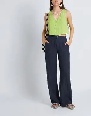8 BY YOOX Linen High-waisted Wide Leg Pants
