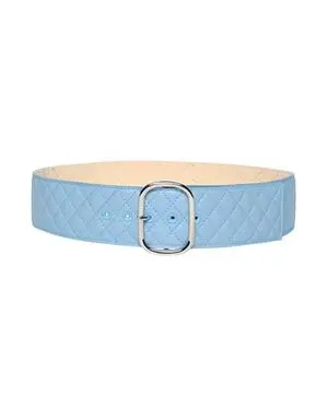8 BY YOOX Leather Quilted Belt With Buckle - Blue