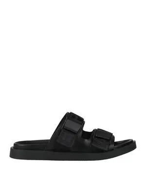 Emporio Armani Sandals Size Soft Leather, Textile Fibers - Black