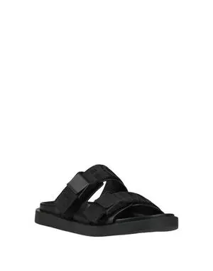 Emporio Armani Sandals Size Soft Leather, Textile Fibers - Black