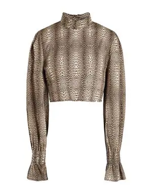 8 BY YOOX Leopard-print Cotton Crop Top