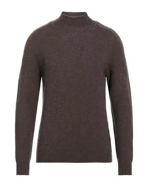 Alpha Studio Man Turtleneck Brown Size 40 Geelong Wool Brown