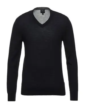 Armani Exchange Virgin Wool V-neck Sweater - Blue