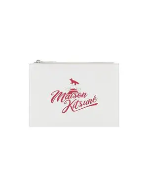 Maison Kitsuné Bovine Leather Pouch - White