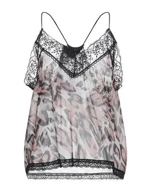 NGHTBRD Lace-trimmed Chiffon Top