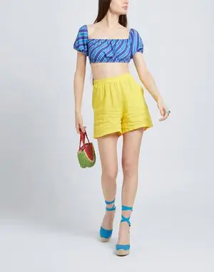8 BY YOOX Striped Wide-neck Viscose Top - Blue