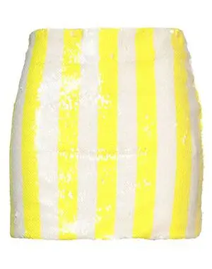 VICOLO Striped Sequin Mini Skirt Yellow