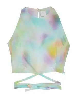 8 BY YOOX Printed Lace-up Crop Top