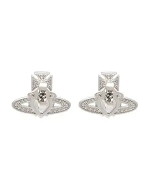 VIVIENNE WESTWOOD Ariella Earrings In Brass With Cubic Zirconia - Silver