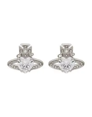 VIVIENNE WESTWOOD Ariella Earrings In Brass With Cubic Zirconia - Silver
