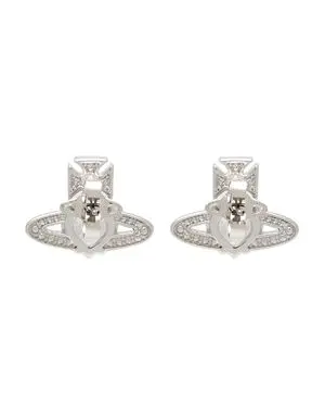 VIVIENNE WESTWOOD Ariella Earrings In Brass With Cubic Zirconia - Silver