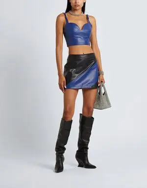 8 BY YOOX Leather Bralette Top - Blue