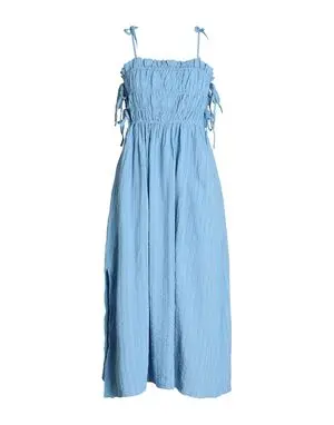 Topshop Flared Midi Dress - Blue