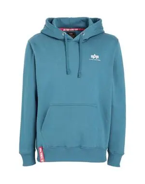 Alpha Industries Man Sweatshirt Black Size Xl Cotton, Polyester Blue