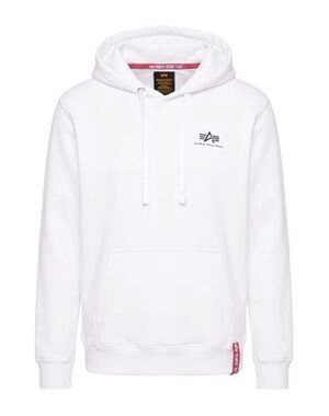 Alpha Industries Man Sweatshirt Black Size Xl Cotton, Polyester White
