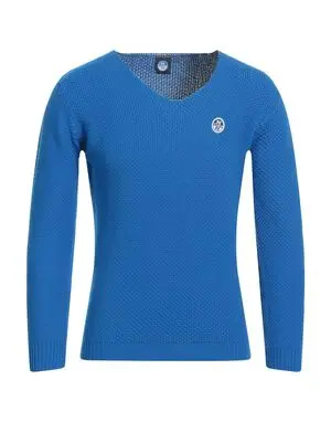 NORTH SAILS Cotton V-neck Sweater - Blue
