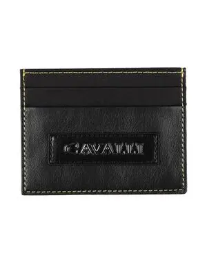 Roberto Cavalli Cardholder Cow Leather, Polyester - Black
