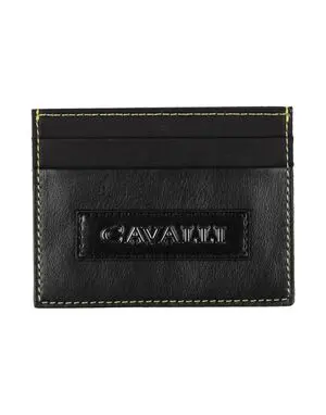 Roberto Cavalli Cardholder Cow Leather, Polyester