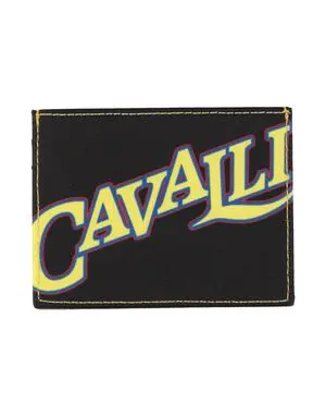 Roberto Cavalli Cardholder Cow Leather, Polyester