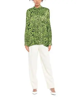 NGHTBRD Leopard-print Satin Shirt - Green
