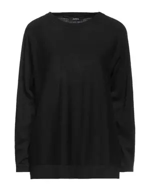 Alpha Studio Knitted Cotton-cashmere Sweater - Black