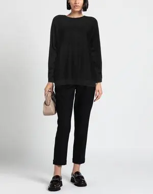 Alpha Studio Knitted Cotton-cashmere Sweater - Black