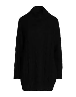 ANGELA MELE MILANO Cable Knit Turtleneck Sweater - Black