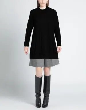 ANGELA MELE MILANO Cable Knit Turtleneck Sweater - Black
