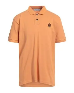 TRUSSARDI Man Polo Shirt Red Size S Cotton Orange
