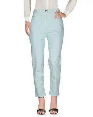 Patrizia Pepe Cotton Twill Pants With Leather Trims