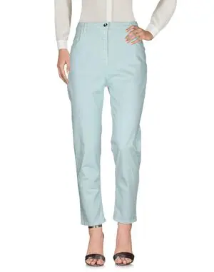 Patrizia Pepe Cotton Twill Pants With Leather Trims