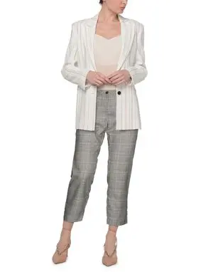 NO SECRETS Tapered Glen Plaid Pants