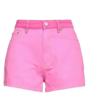 GANNI Organic Cotton High Waisted Two-tone Shorts - Pink