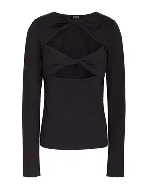 8 BY YOOX Long Sleeve Cut-out Knot Top