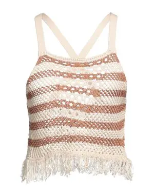 VICOLO Knitted Crop Top - Ivory