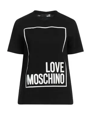 Moschino LOVE MOSCHINO Logo Print Cotton T-Shirt Black