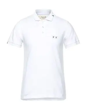 PROJECT E Man Polo Shirt Pink Size S Cotton White