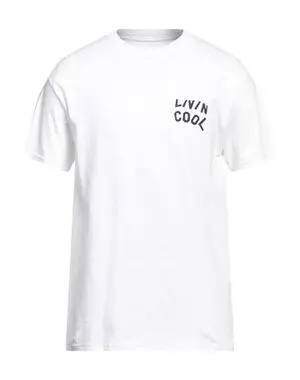 LIVINCOOL Man T-shirt Black Size M Cotton White