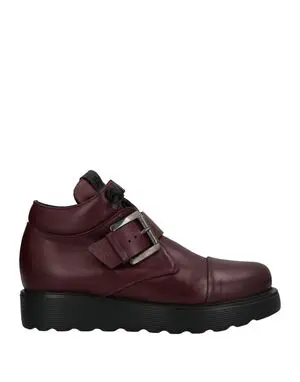 IXOS Leather Ankle Boots With Buckle - Red