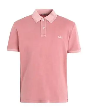 Woolrich Man Polo Shirt Midnight Blue Size S Cotton, Elastane Pink