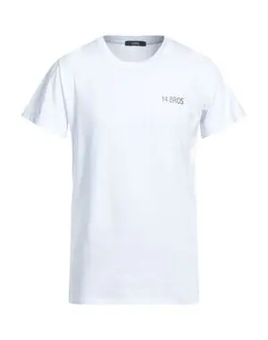 14BROS Man T-shirt Military Green Size S Cotton White