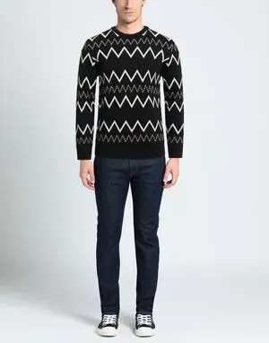 STILOSOPHY Knitted Striped Sweater - Black