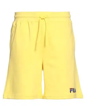 FILA Light Cotton Blend Bermuda Shorts - Yellow