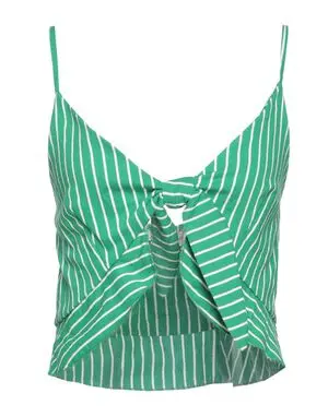 PEPEROSA Woven Striped Sleeveless Top