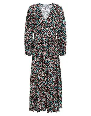 GHOST LONDON Floral Print Midi Shirt Dress
